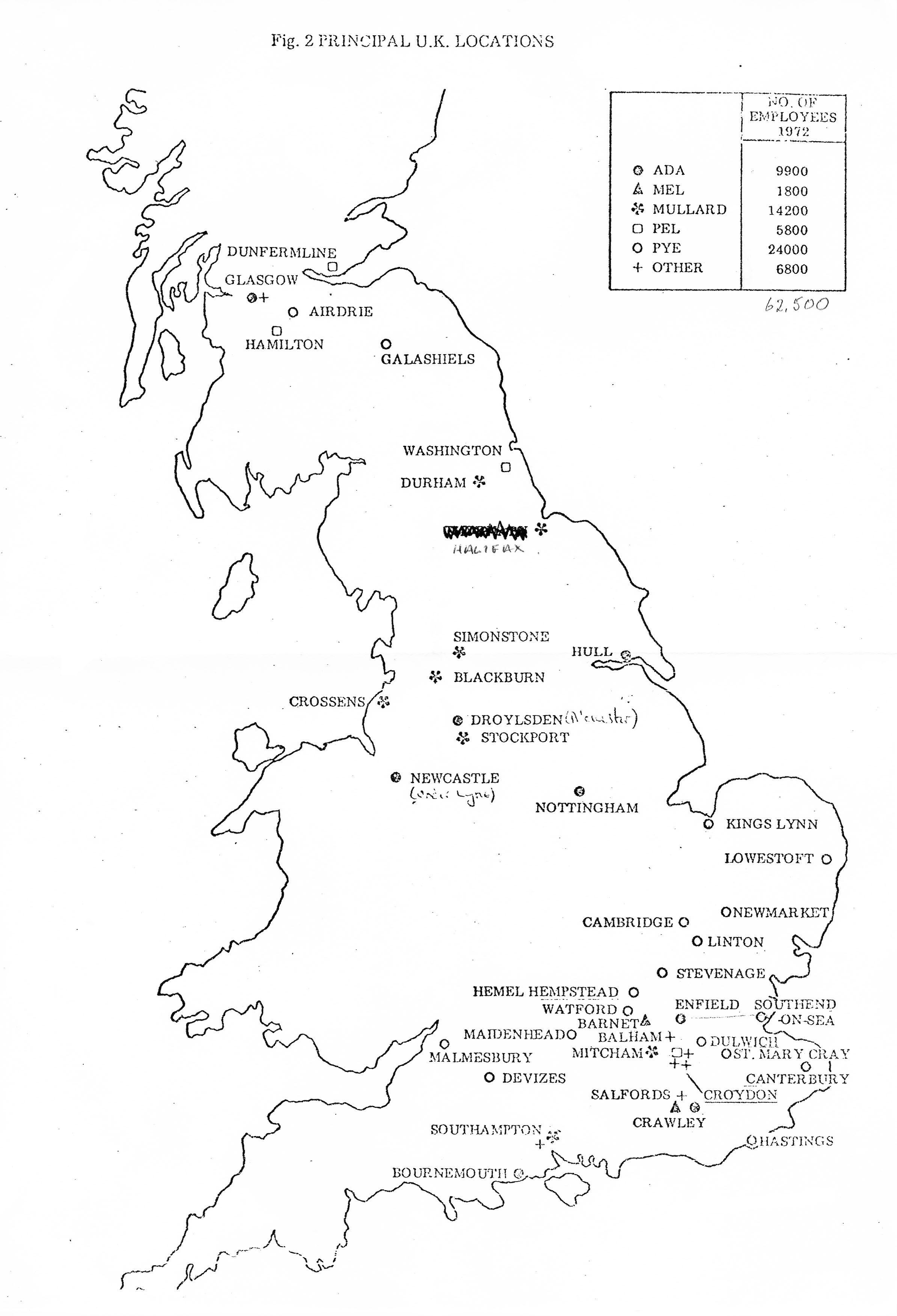 UK Company site map – 1972 – PEPA